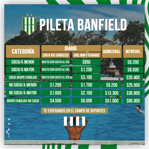 Disfruta la temporada en la Pileta de Banfield - Club Atlético Banfield